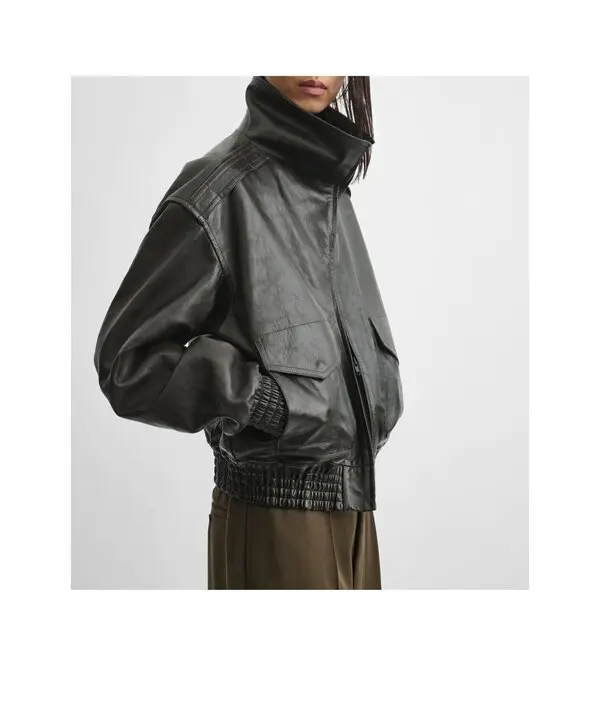 Phoebe Philo Pilot Leather Jacket - Black