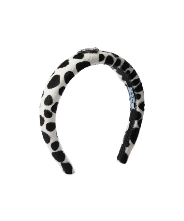 Prada Printed Calf Hair Headband - Black