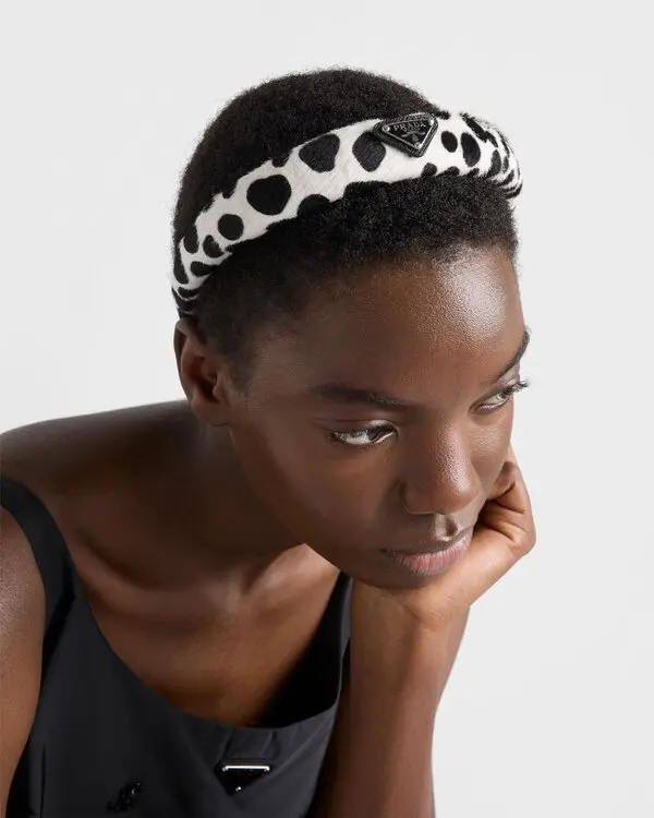 Prada Printed Calf Hair Headband