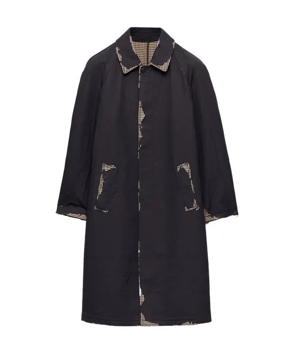 Prada Bonded Devore Cotton Coat - Black