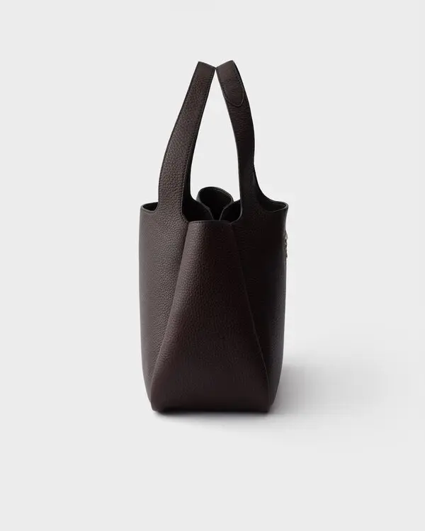 Prada Liaison Small Leather Tote Bag - Deep Brown