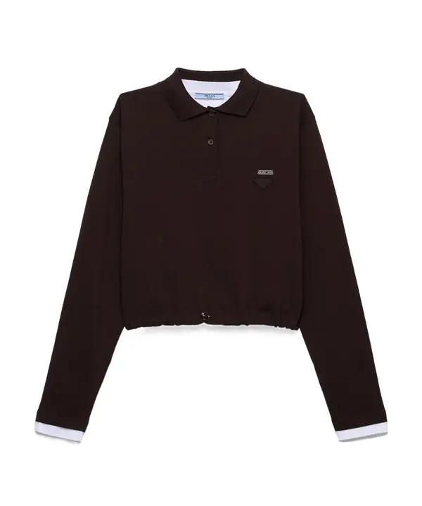 Prada Pique And Jersey Polo Shirt