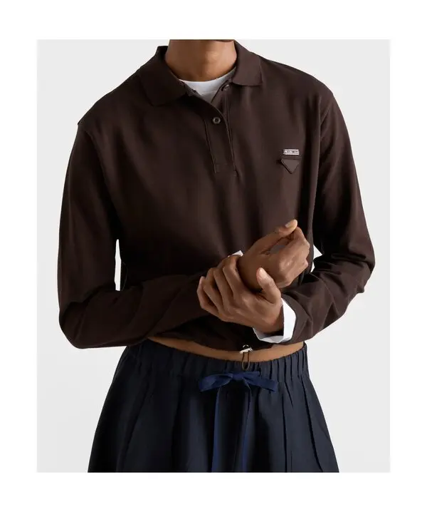 Prada Pique And Jersey Polo Shirt