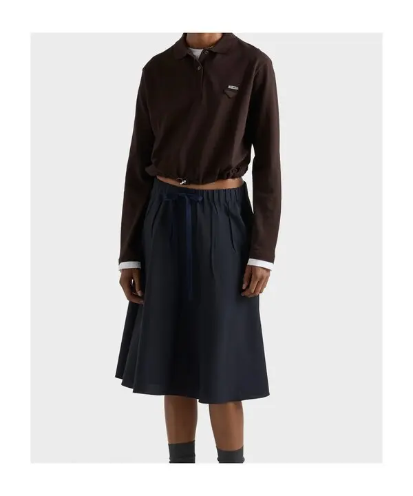 Prada Pique And Jersey Polo Shirt