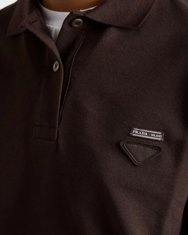 Prada Pique And Jersey Polo Shirt
