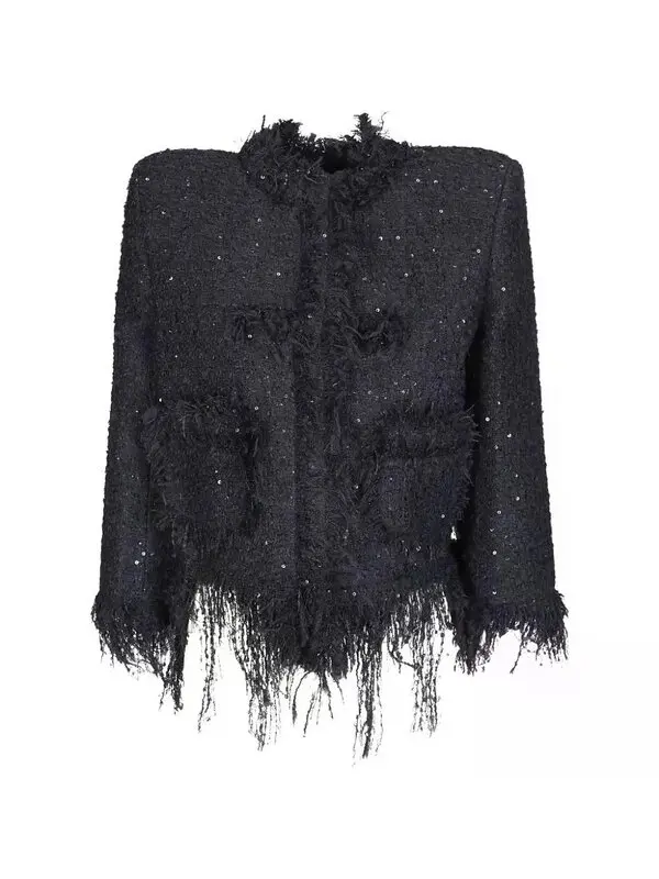 Matieres Fecales Sequin-embellished Frayed Jacket