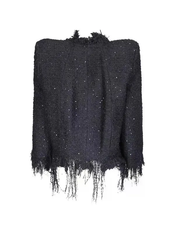 Matieres Fecales Sequin-embellished Frayed Jacket