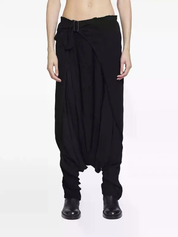MARC LE BIHAN Wrap-front Dropped-crotch Trousers