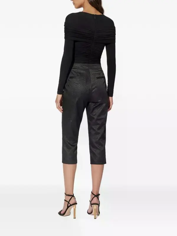 Elisabetta Franchi Taffeta Trousers With Fish Scale Pattern