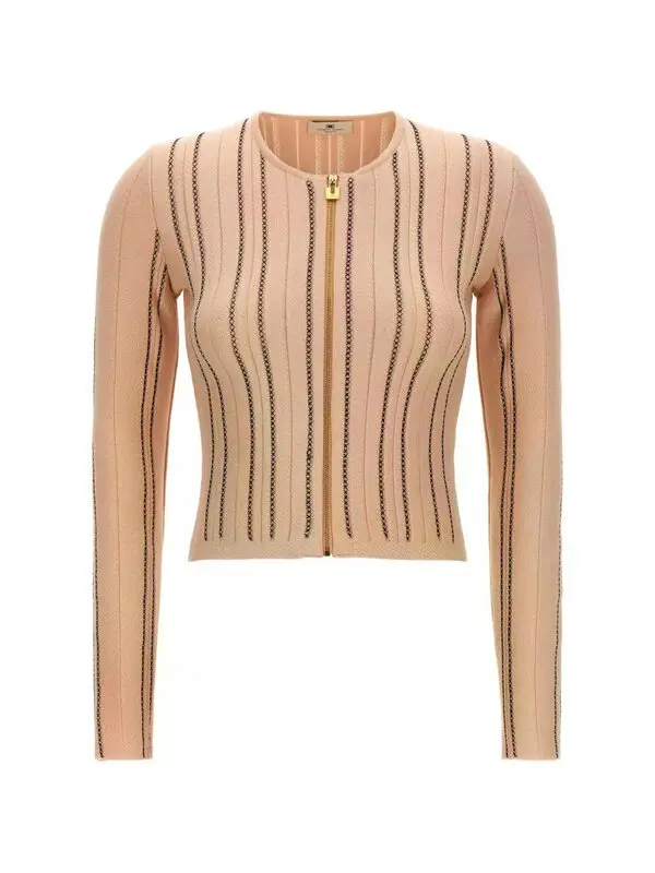 Elisabetta Franchi Cropped Knit Cardigan - Neutrals