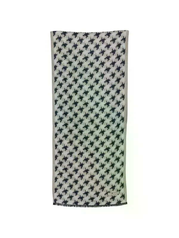 Kiton Houndstooth-pattern Frayed-edge Scarf