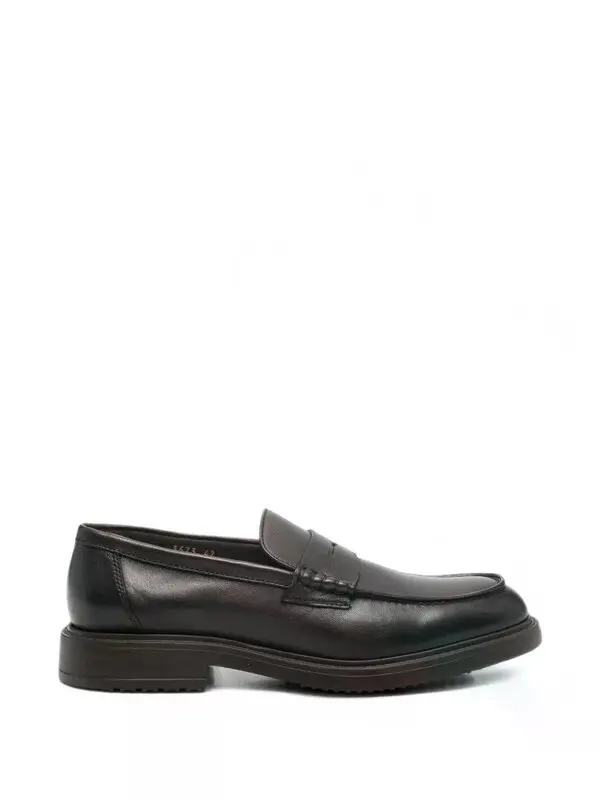 DOUCAL'S Penny Leather Loafers - Brown
