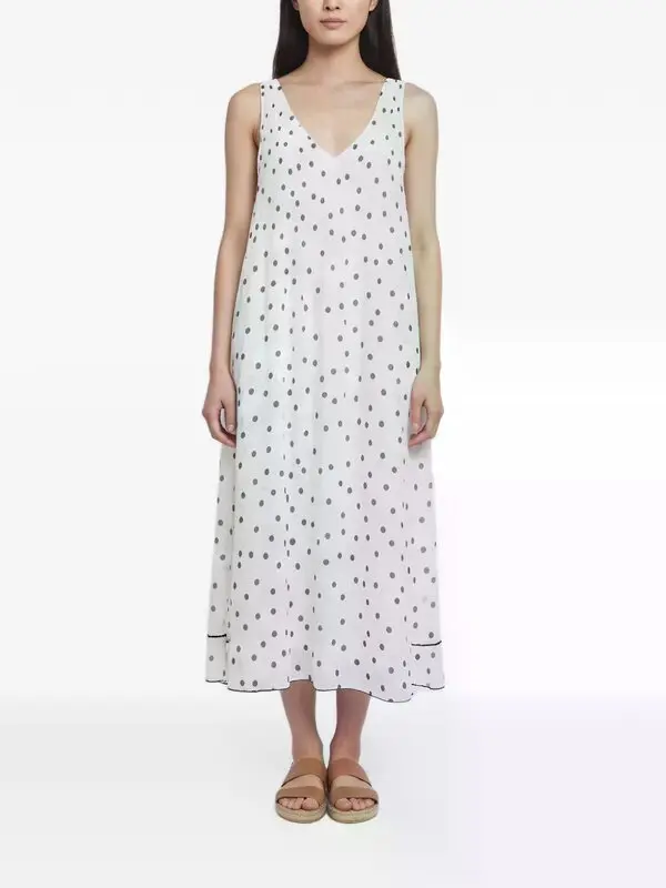 GANNI Polka-dot Sleeveless Midi Dress