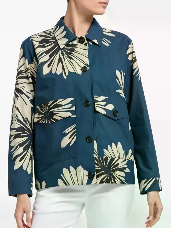 Brunello Cucinelli Floral-print Cotton Shirt - Blue