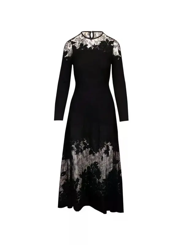 Ulla Johnson Clemence Lace-panelled Long-sleeve Midi Dress - Black