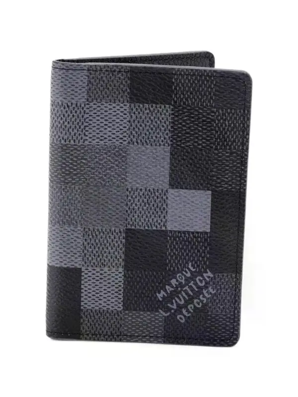 LOUIS VUITTON Pocket Organizer Damoflage Canvas Small Wallets - Black
