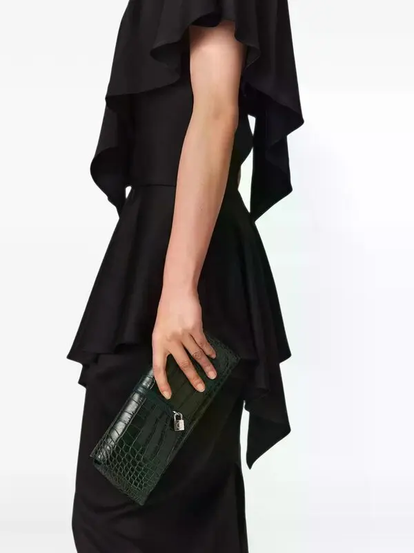 Stella McCartney Ryder Croc-embossed Pochette Shoulder Bag