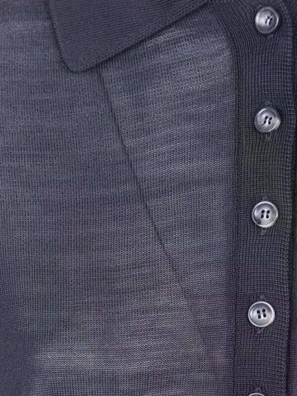 ROBERTO COLLINA Fine-knit Long-sleeve Polo Shirt