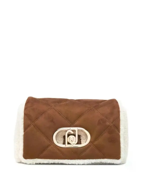 Liu Jo Lapuffy Quilted Faux-shearling Crossbody Bag - Brown