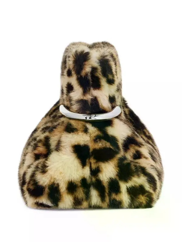 Givenchy Pinch Soft Clutch In Leopard Shearling-effect