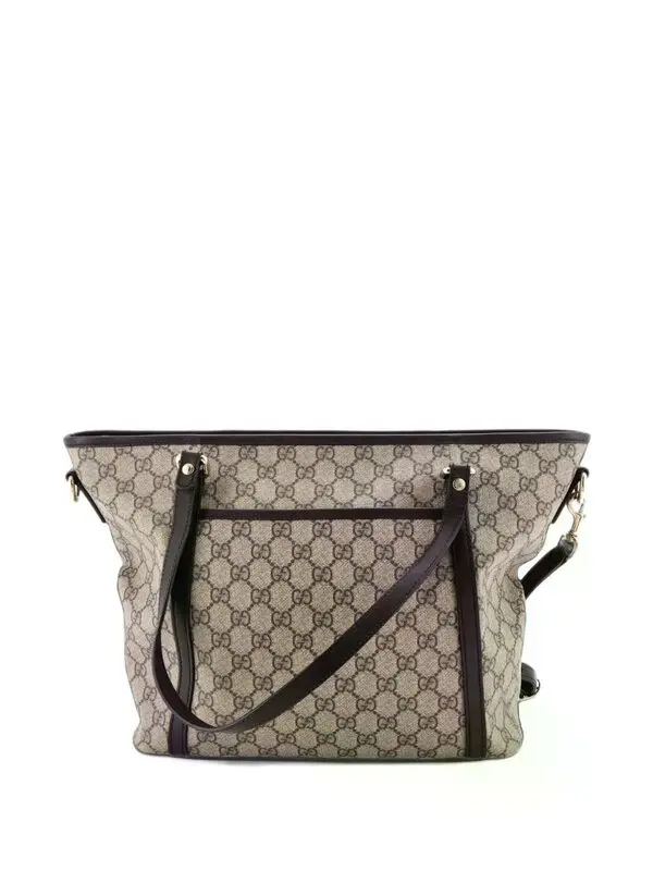 Gucci Front Pocket Convertible Gg Coated Canvas Medium Tote Bag
