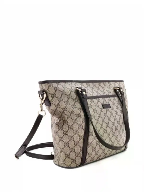 Gucci Front Pocket Convertible Gg Coated Canvas Medium Tote Bag