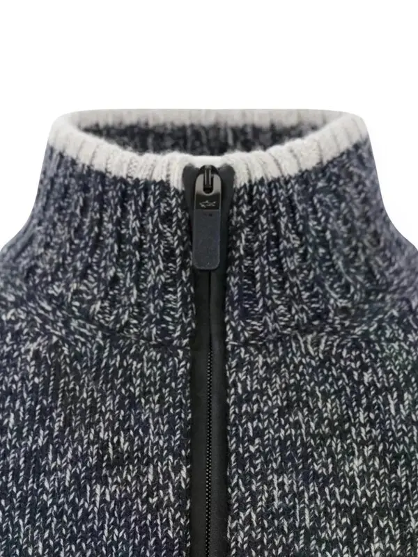 Paul & Shark Zip-up Marl-knit Cardigan