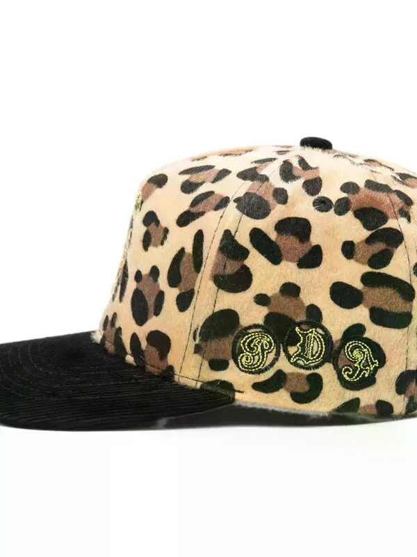 PDF Leopard-print Corduroy-brim Baseball Cap