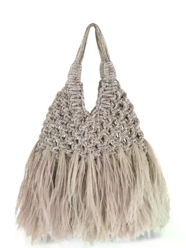 HIBOURAMA Vannifique Plumes Crystal-embellished Tote Bag