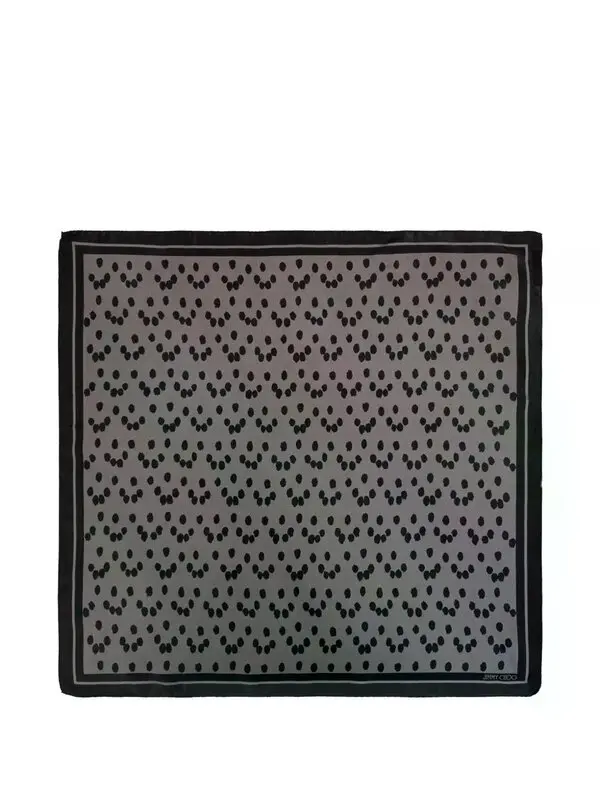 JIMMY CHOO Silk Patterned Scarf - Grey