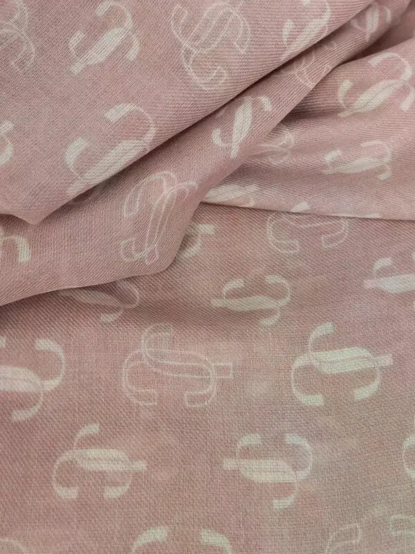 JIMMY CHOO Monogram-print Frayed Scarf