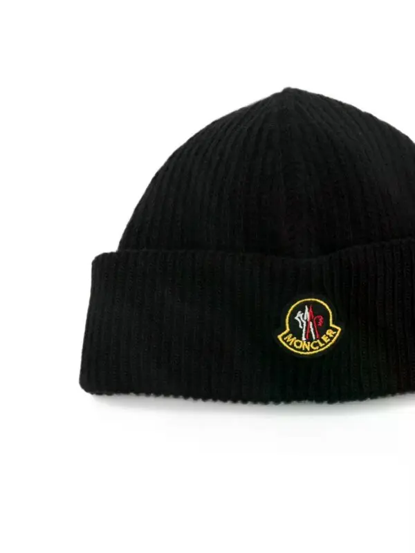 Moncler Logo-patch Ribbed Beanie Hat