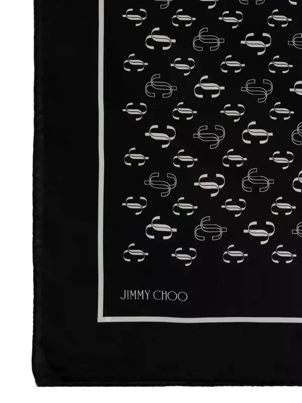 JIMMY CHOO Logo-monogram Silk Scarf