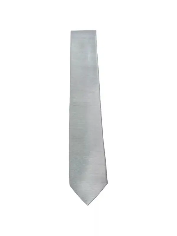 Kiton Ribbed-knit Silk Tie - Grey