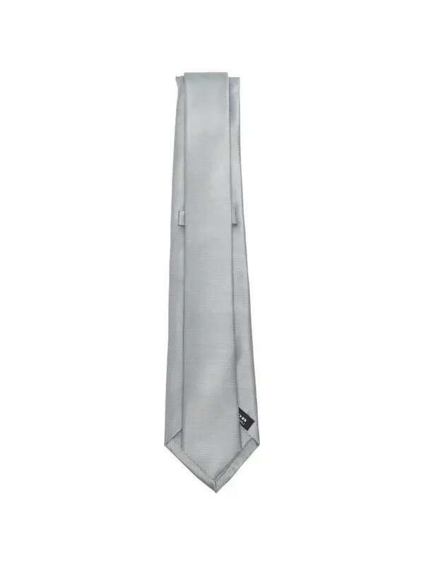 Kiton Ribbed-knit Silk Tie - Grey