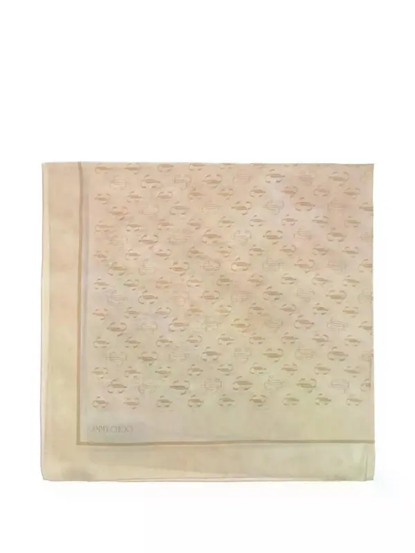 JIMMY CHOO Monogram-print Silk Scarf