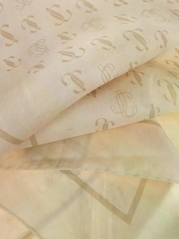 JIMMY CHOO Monogram-print Silk Scarf