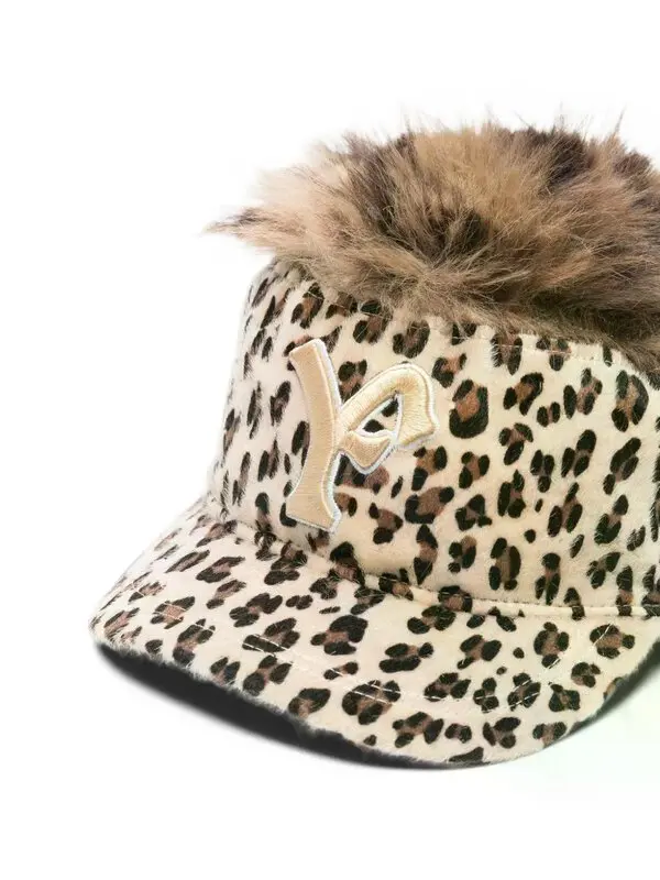 PDF Leopard-print Faux-fur Baseball Cap