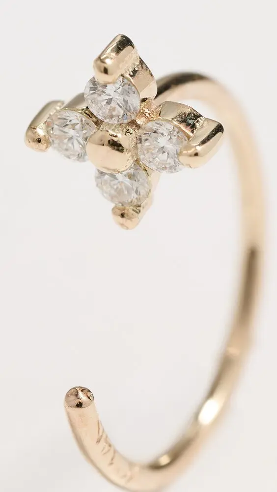 Zoe Chicco 14k Quad Diamond Reversed Huggie Hoops