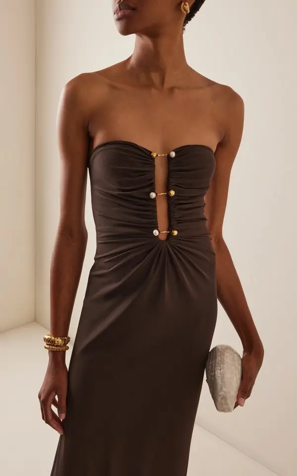 MORE NOIR Alina Cutout Jersey Maxi Dress