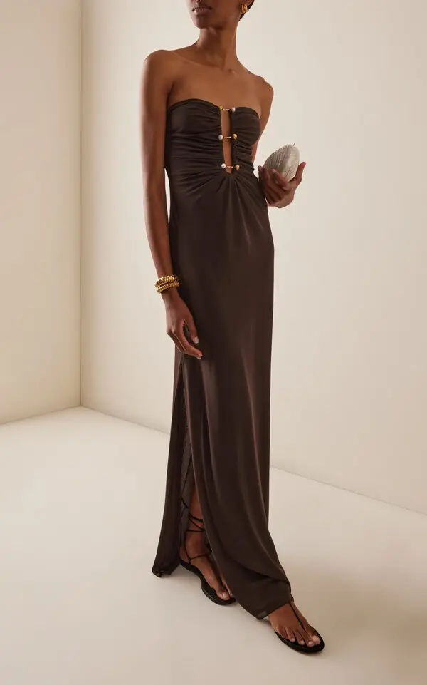 MORE NOIR Alina Cutout Jersey Maxi Dress