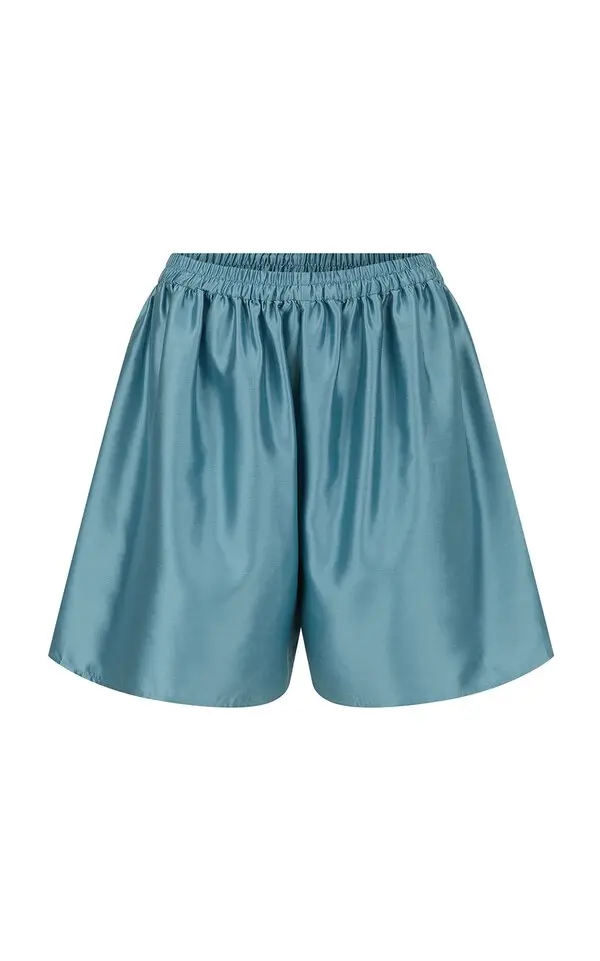 HARRIS TAPPER Exclusive Voluminous Wool-silk Shorts - Blue