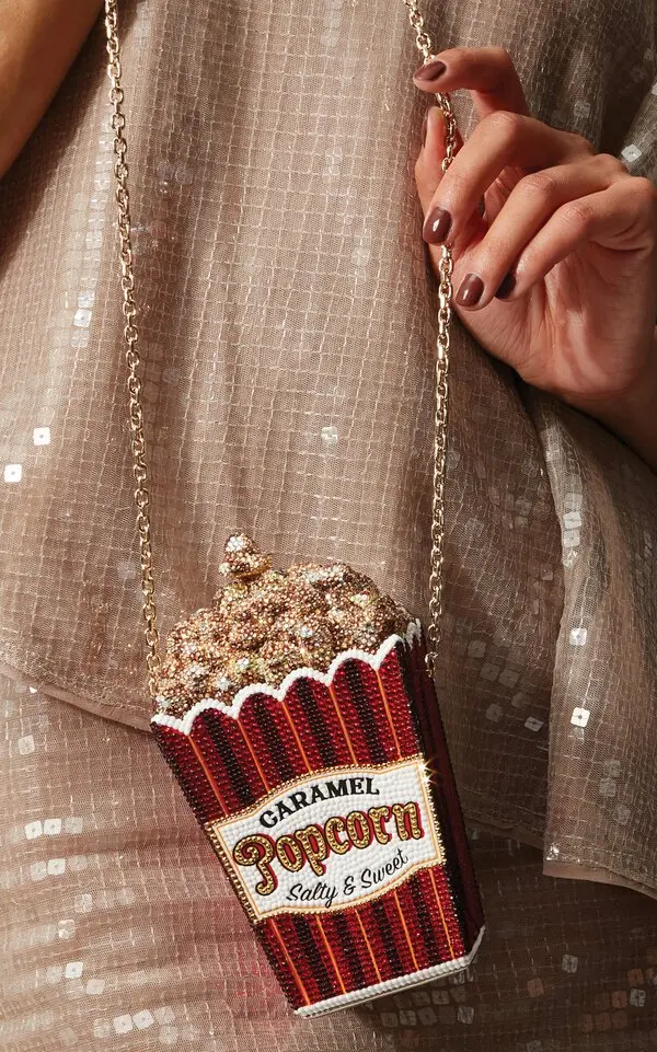 Judith Leiber Caramel Popcorn Clutch - Red