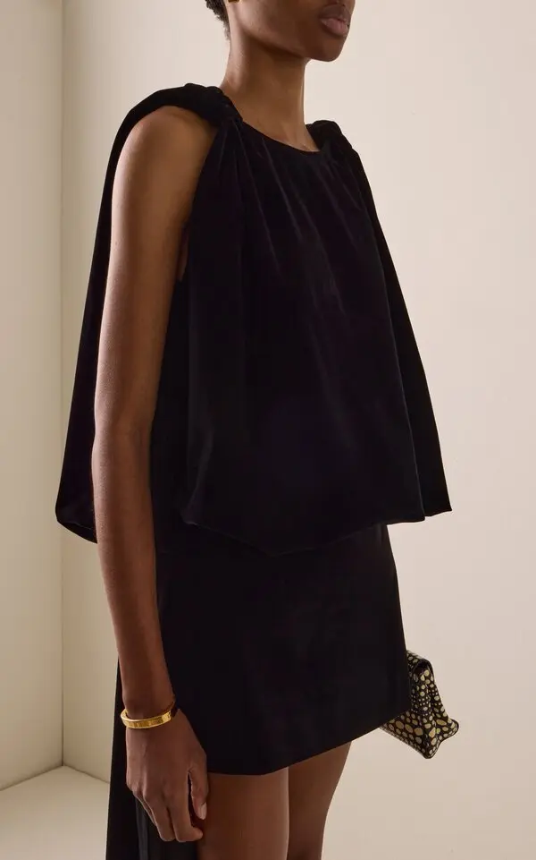 HARRIS TAPPER Exclusive Knot Velvet Top