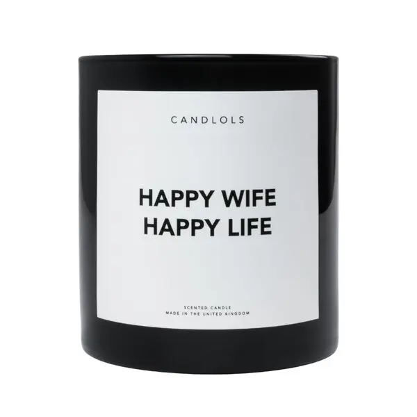 CANDLOLS Happy Wife Happy Life, Luxury Scented Candle