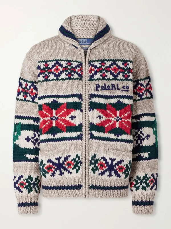 Polo Ralph Lauren Logo-embroidered Fair Isle Wool Zip-up Cardigan - Multi