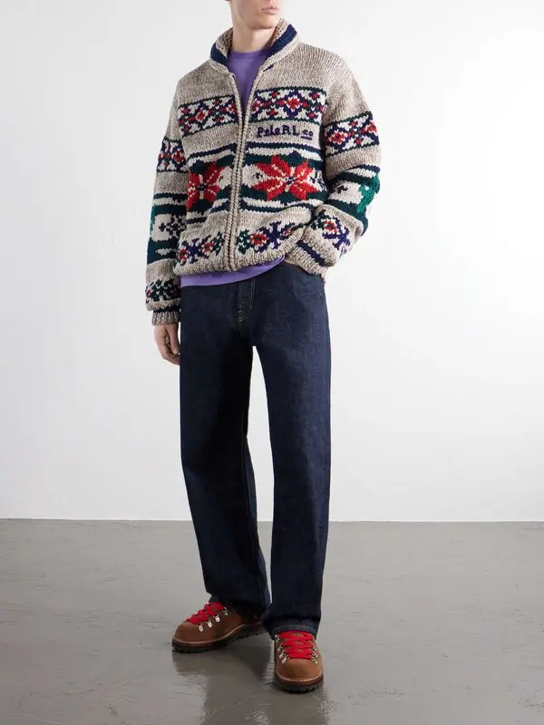 Polo Ralph Lauren Logo-embroidered Fair Isle Wool Zip-up Cardigan