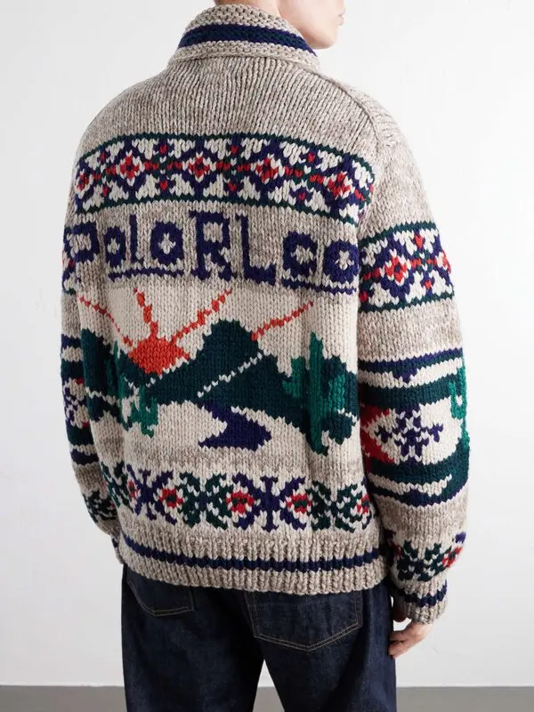Polo Ralph Lauren Logo-embroidered Fair Isle Wool Zip-up Cardigan