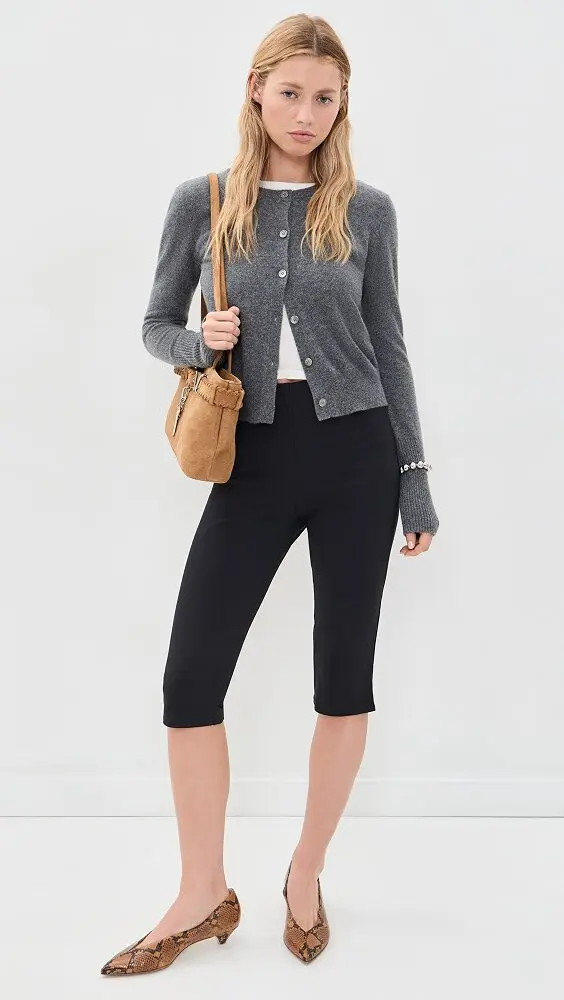 REFORMATION Jill Cropped Knit Pants