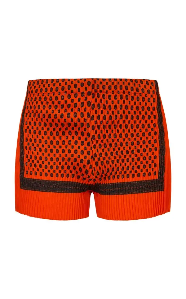 CONNER IVES Pleated Scarf Twill Mini Shorts - Red